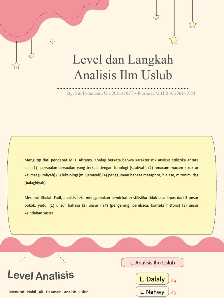 Kel 9 - Level Dan Langkah Analisis Ilm Uslub | PDF