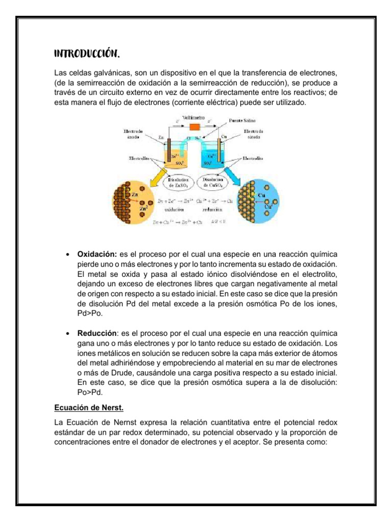 Practica 4 Electroquimica | PDF | Redox | Electrón