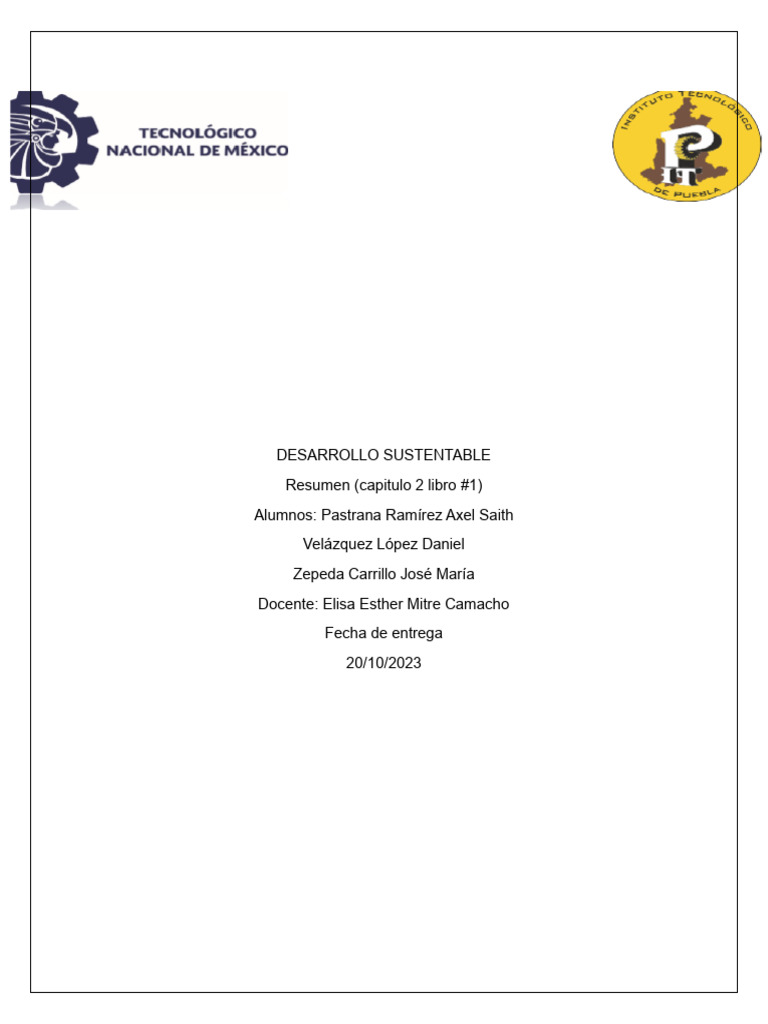 Resumen Libro 1 Cap 2 | PDF | Desarrollo sostenible | Sustentabilidad