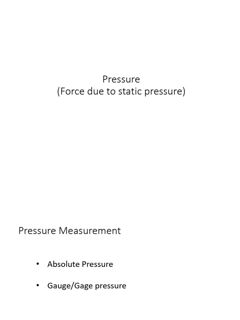 Pressure | PDF | Pressure | Pressure Measurement