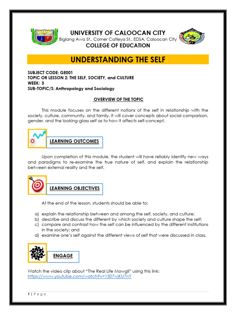 UTS Module 2 - The Self Society and Culture | PDF | Self Concept | Family