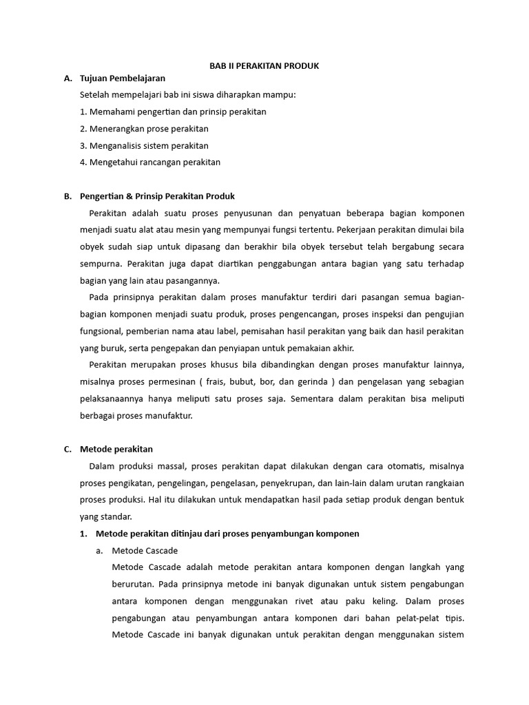 Bab III Perakitan Produk | PDF
