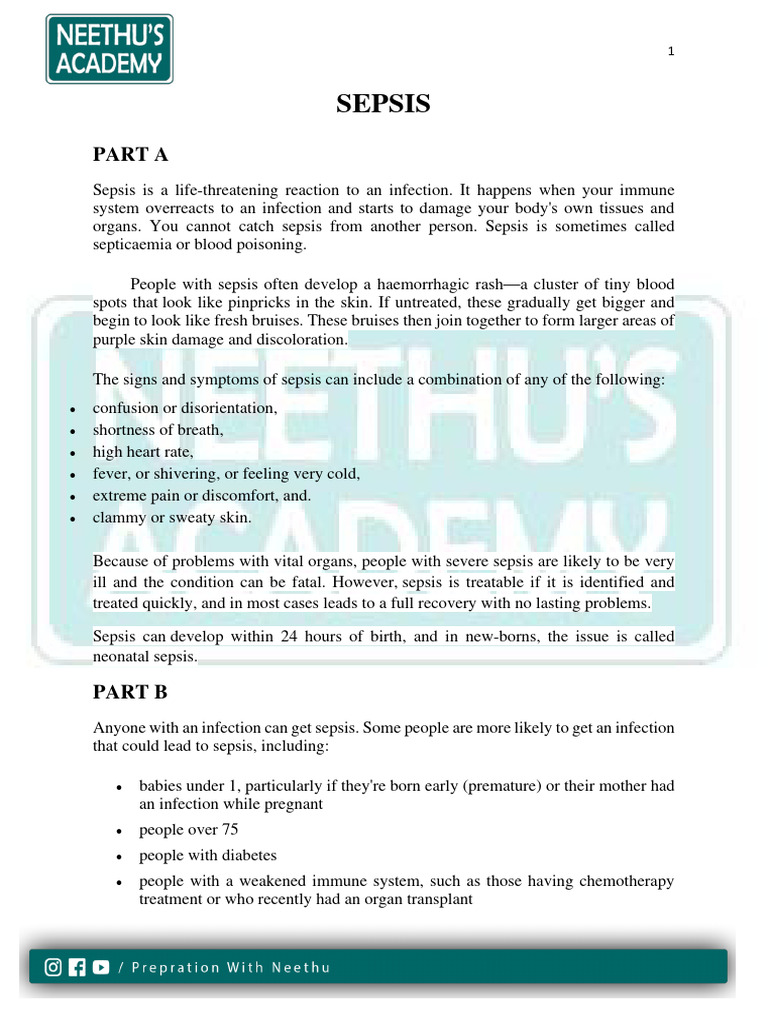 Sepsis: Part A | PDF | Sepsis | Infection