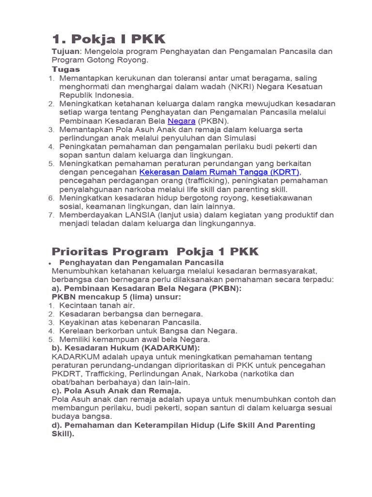 Contoh Uraian Tugas Pkk | PDF