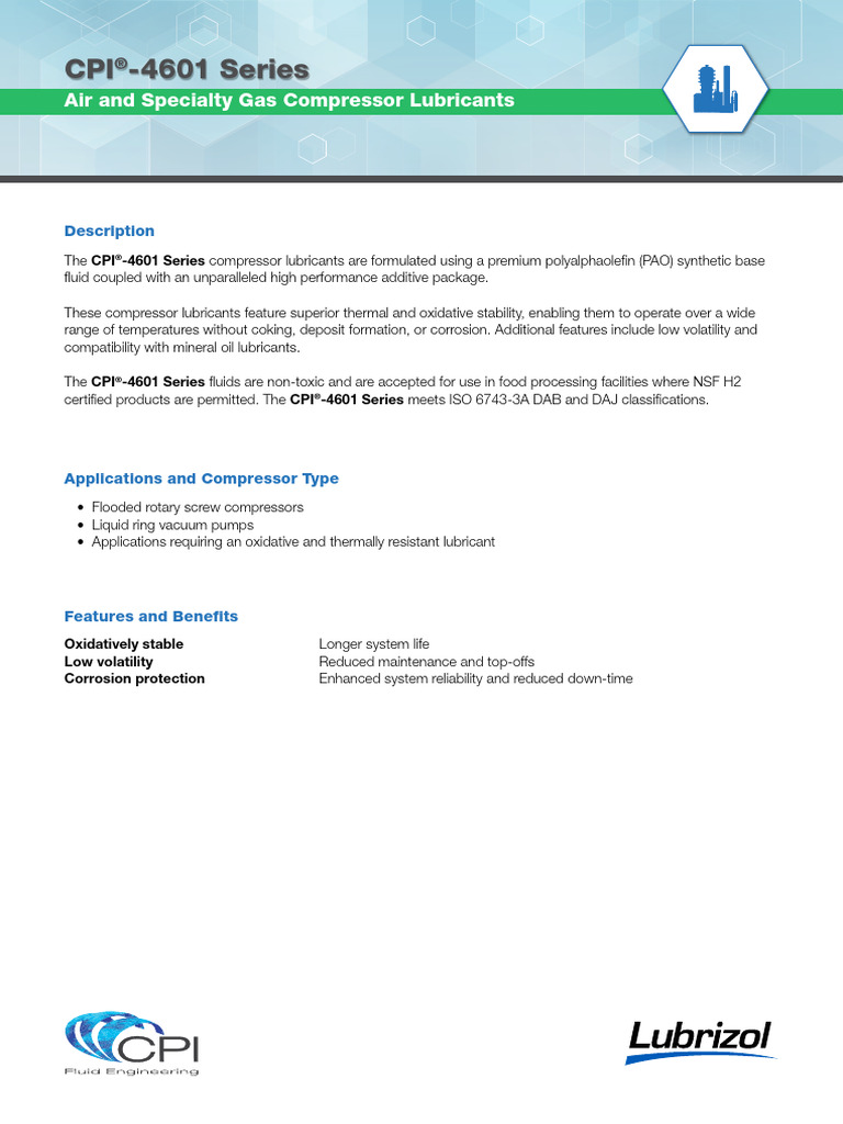 CPI-4601 Series | PDF | Lubricant | Viscosity