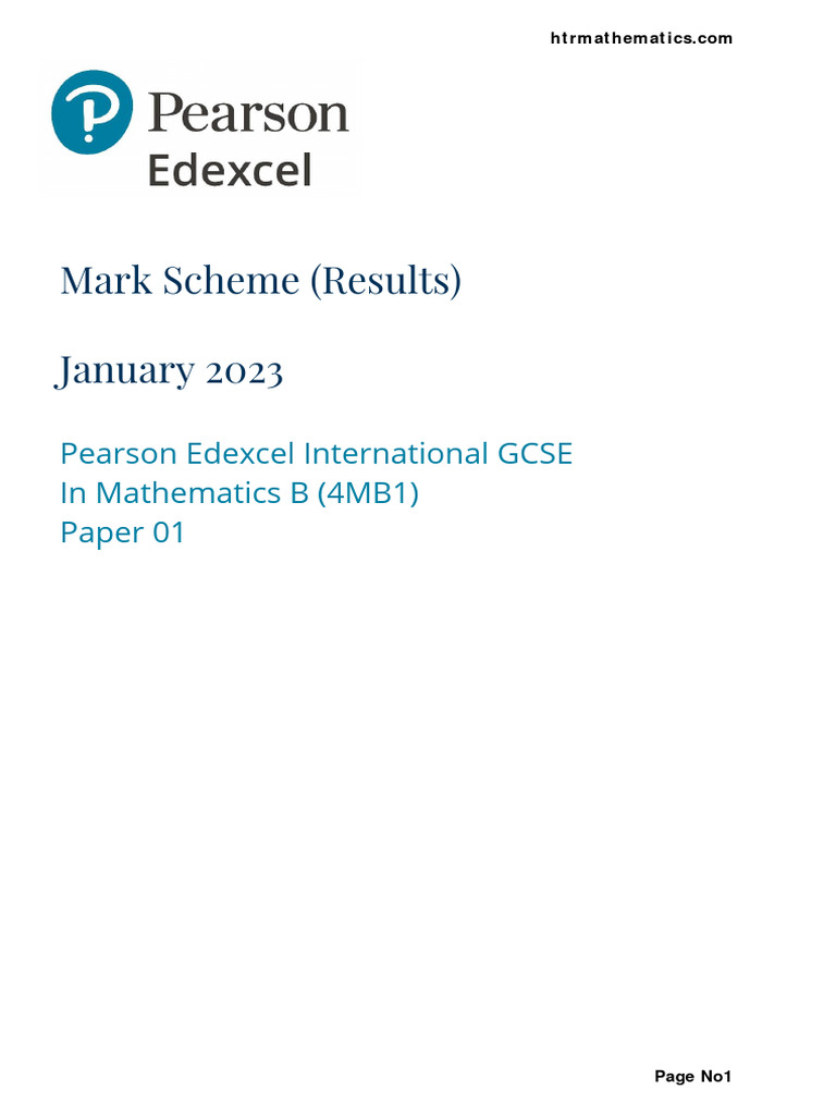 Mathematics B (4MB1) Paper 01 RMS | PDF | Triangle | Circle