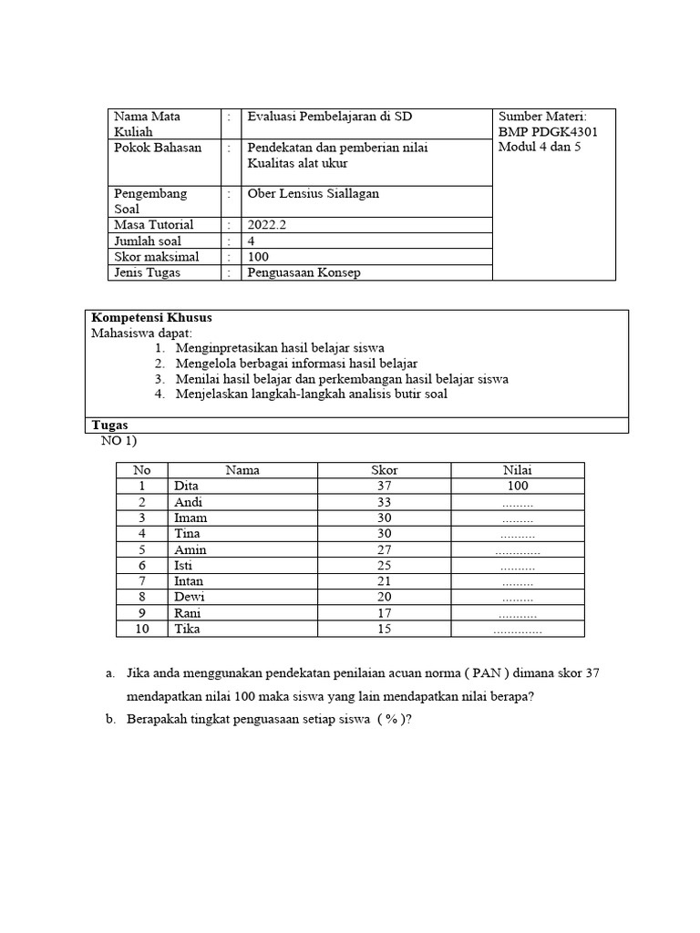 TT3 Evaluasi Pembelajaran | PDF