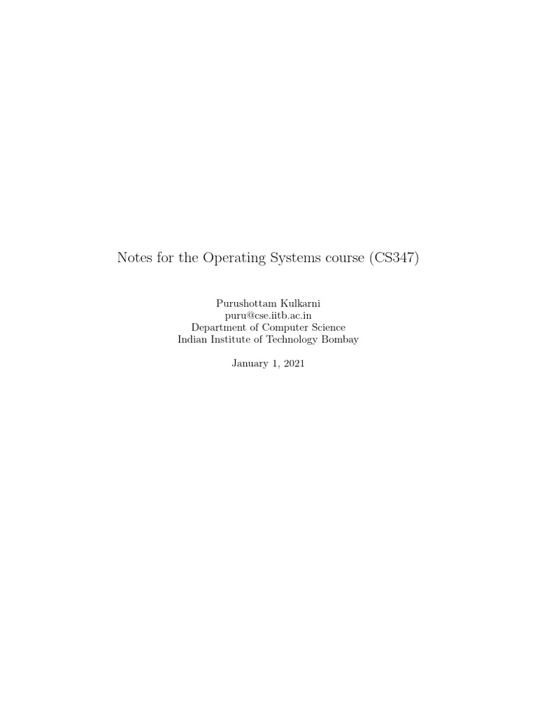Os Notes | PDF | Cpu Cache | Operating System