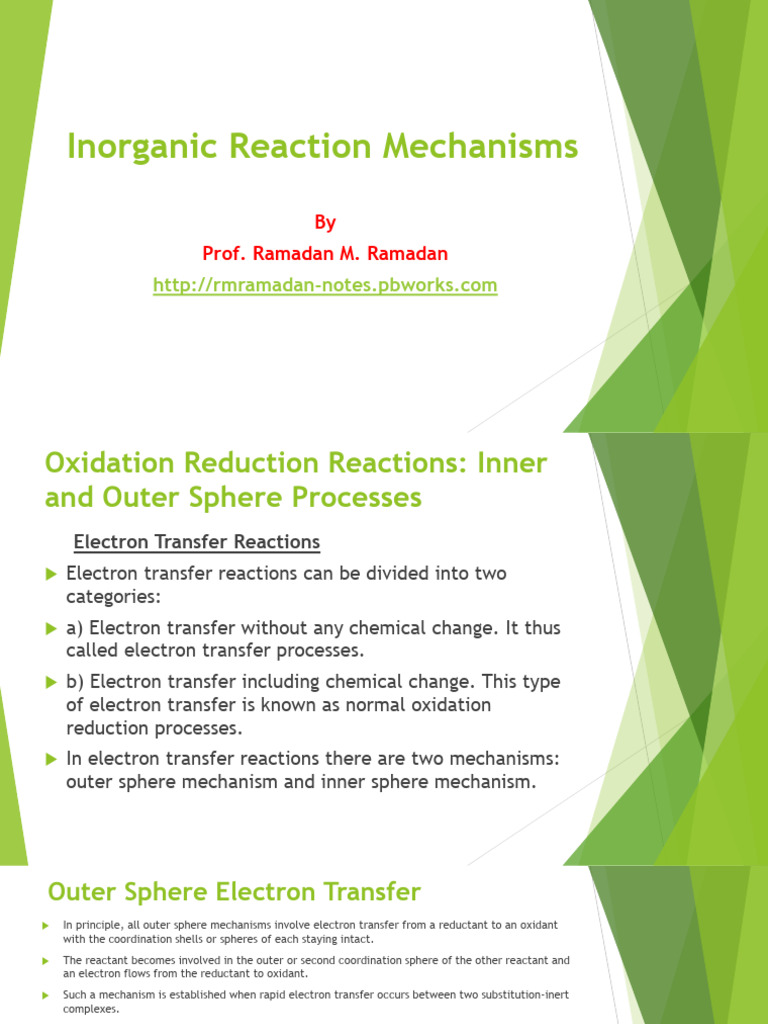 Lecture 4 | PDF | Electron Transfer | Chemical Reactions