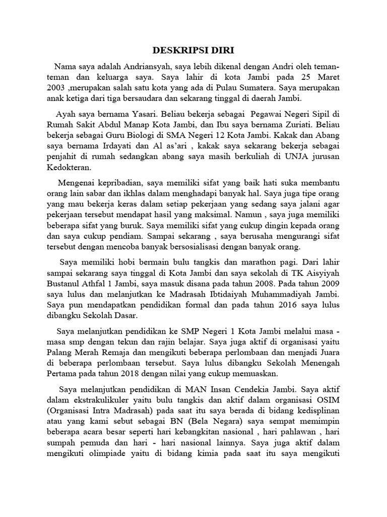 Deskripsi Diri ITS | PDF