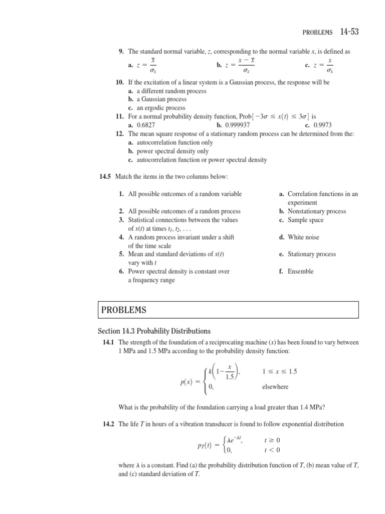Chapter 14 Problems | PDF | Normal Distribution | Stationary Process