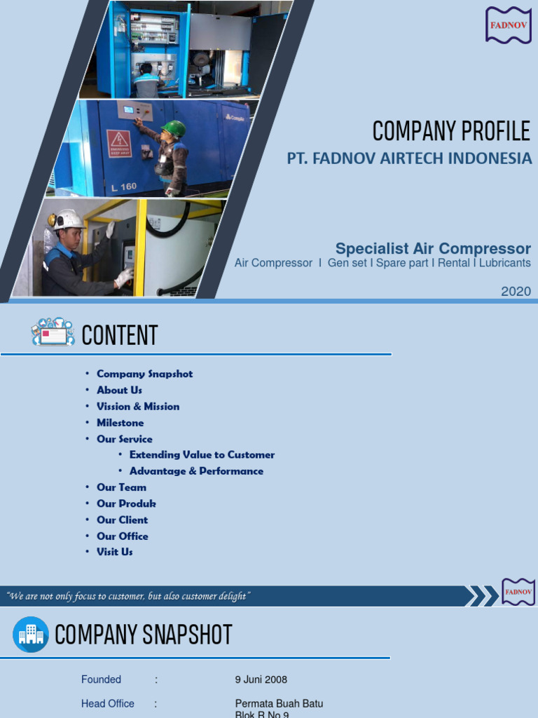 PT. Fadnov Airtech Indonesia Profile. | PDF | Machines | Mechanical Engineering