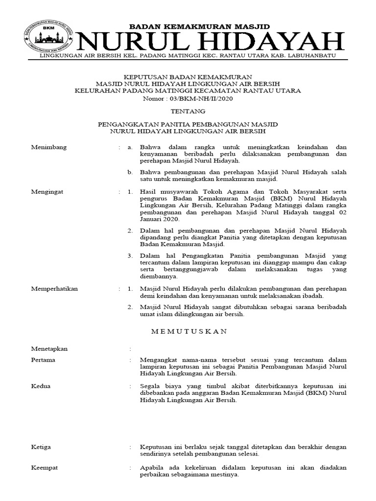 SK Pembangunan BKM | PDF