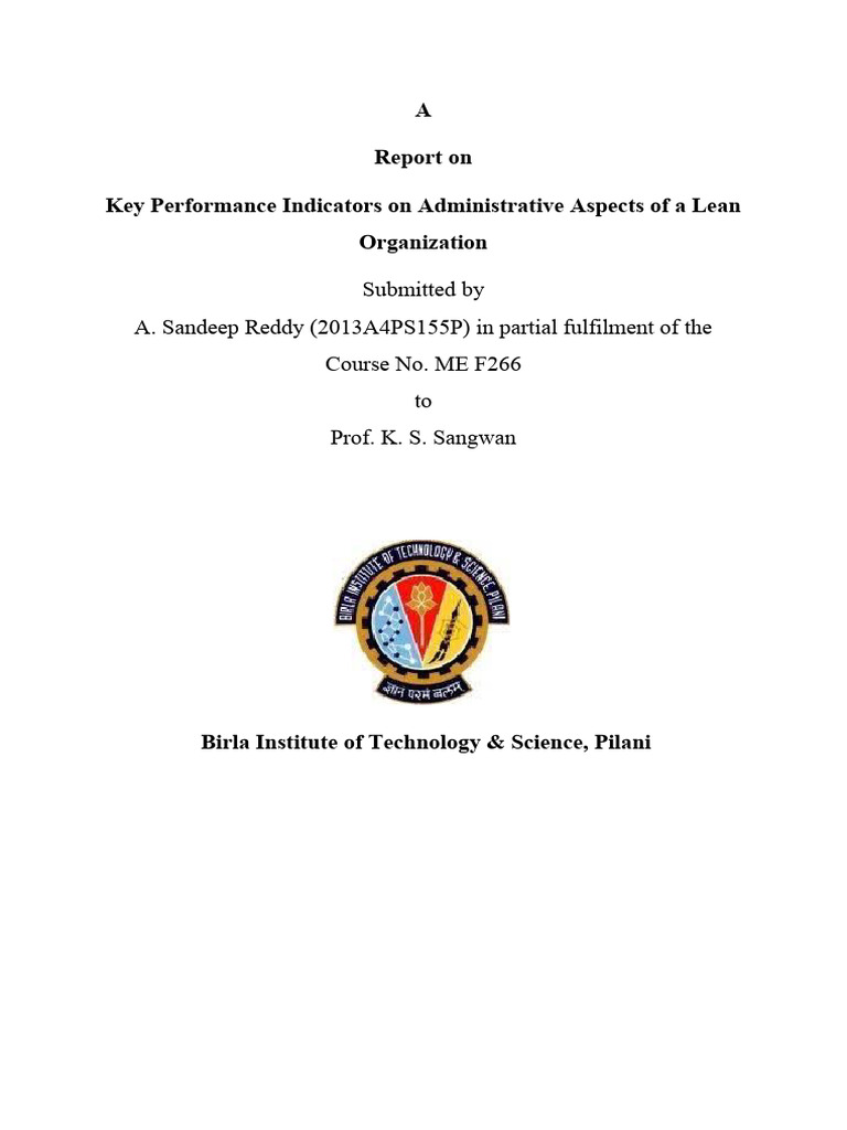 Key Performance Indicators in Lean Manufacturing | Download Free PDF ...