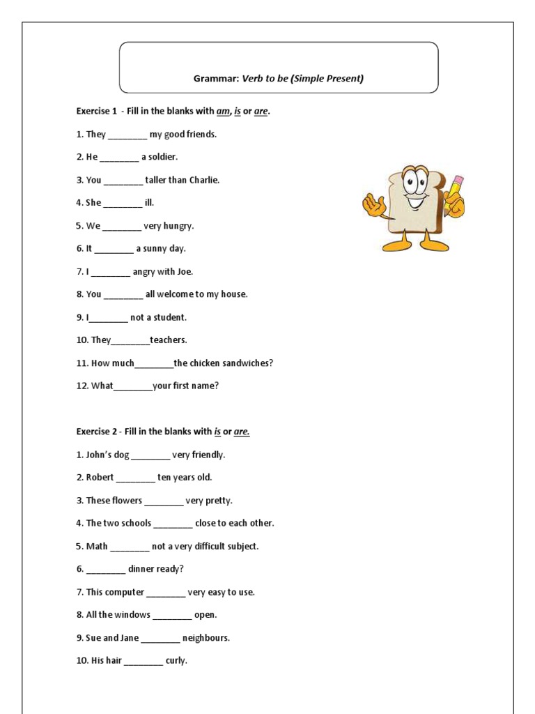 Simple Present "To Be" Exercises | PDF | Language Arts & Discipline ...