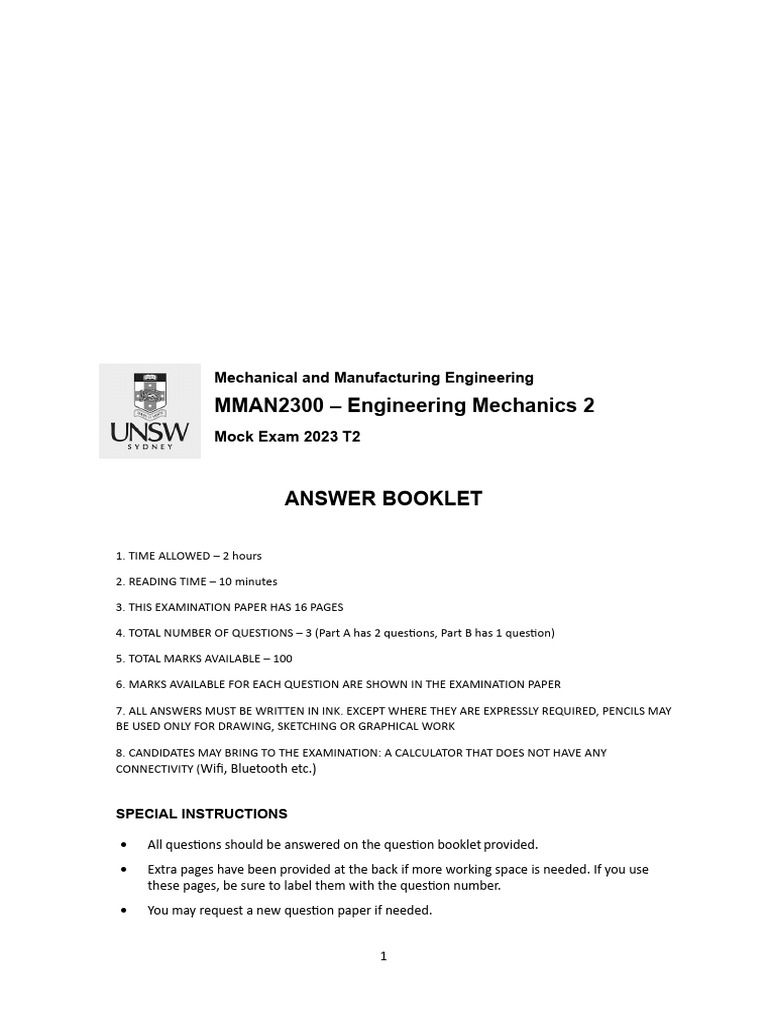 MMAN2300 Mock Exam QS 1 | PDF | Euclidean Vector | Spacetime MMAN2300 Mock Exam QS 1 | PDF | Euclidean Vector | Spacetime