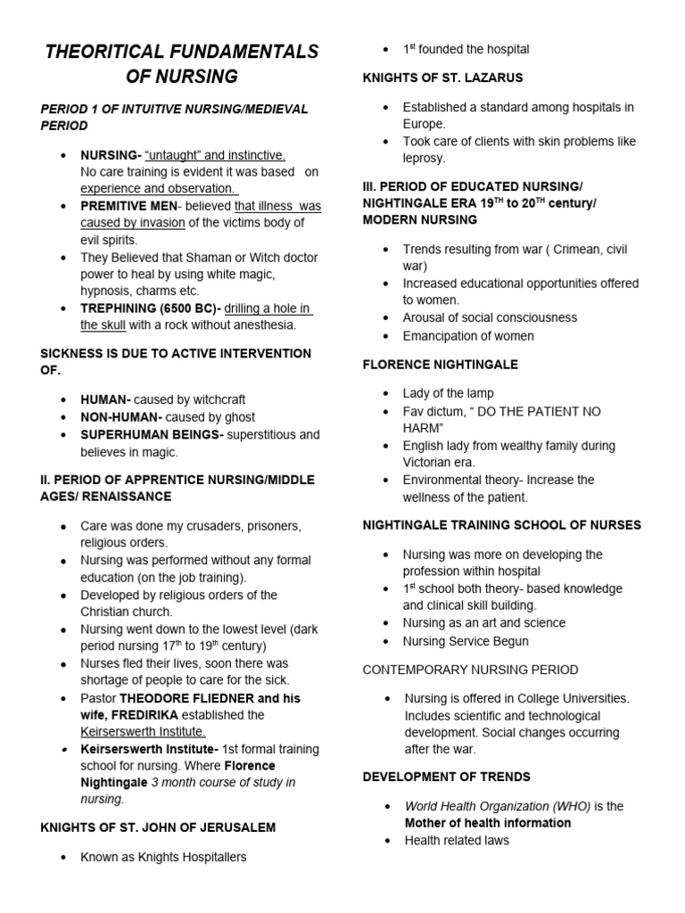 TFN Notes BSN1 | PDF | Reason | Nursing