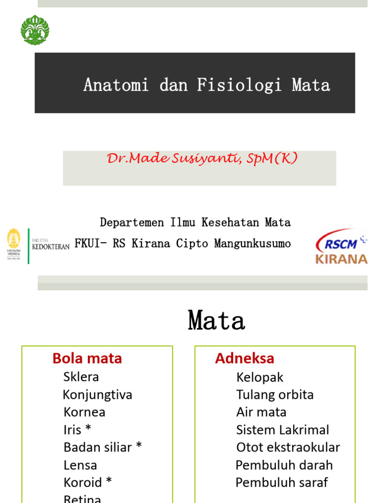 Anatomi dan Fisiologi Mata Manusia | PDF