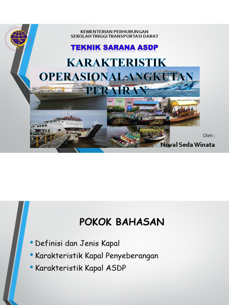 Teknik Sarana Asdp - 1.Karakteristik Operasional Angkutan Perairan | PDF