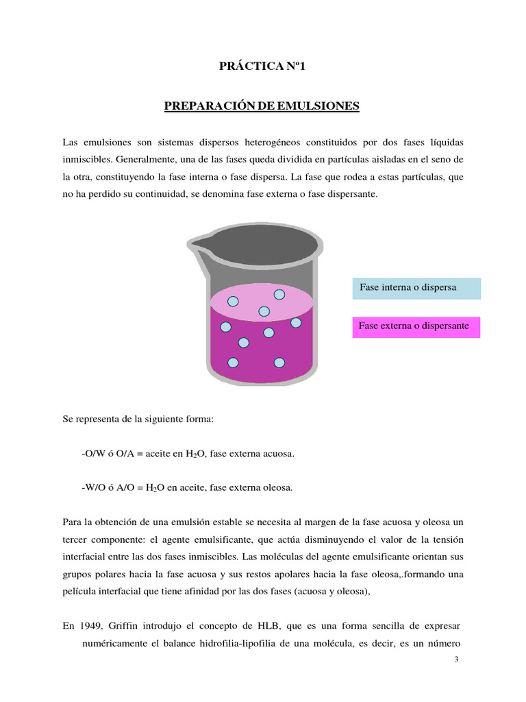 Practica HBL | PDF | Emulsión | Fase (materia)