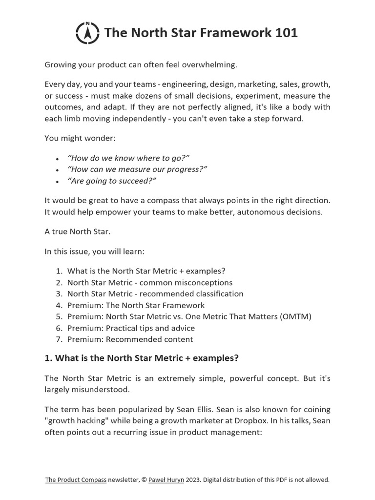 The North Star Framework 101 | PDF | Subscription Business Model | Netflix The North Star Framework 101 | PDF | Subscription Business Model | Netflix
