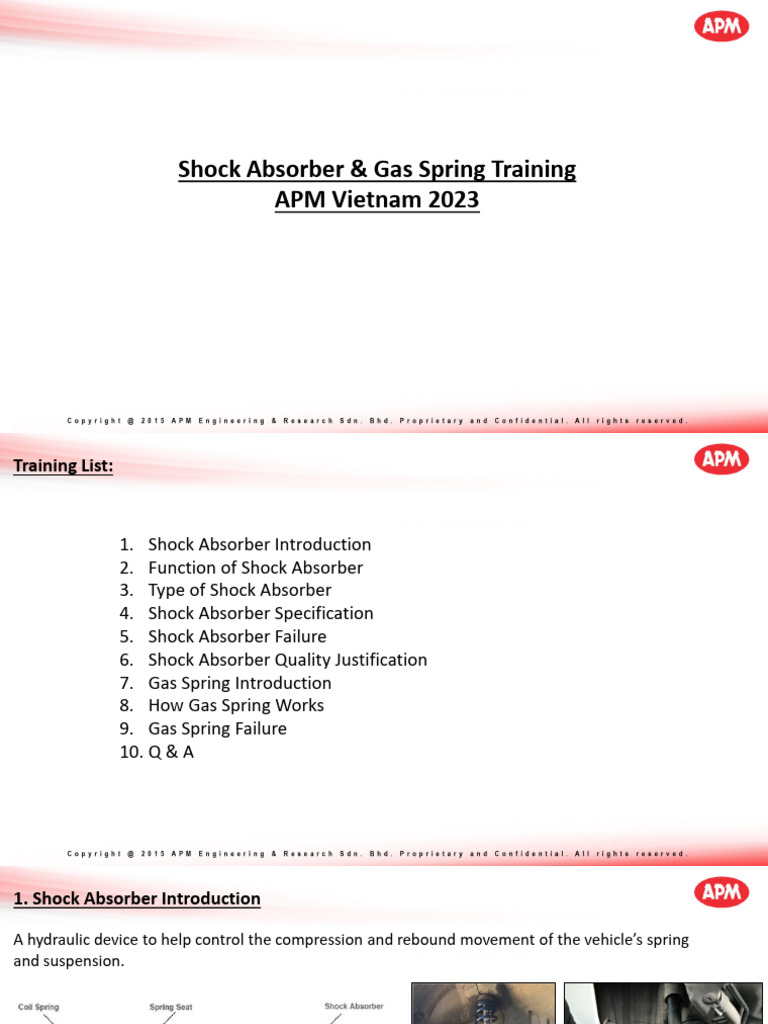 Shock Absorber & Gas Spring Training Slides | PDF | Mechanical ...