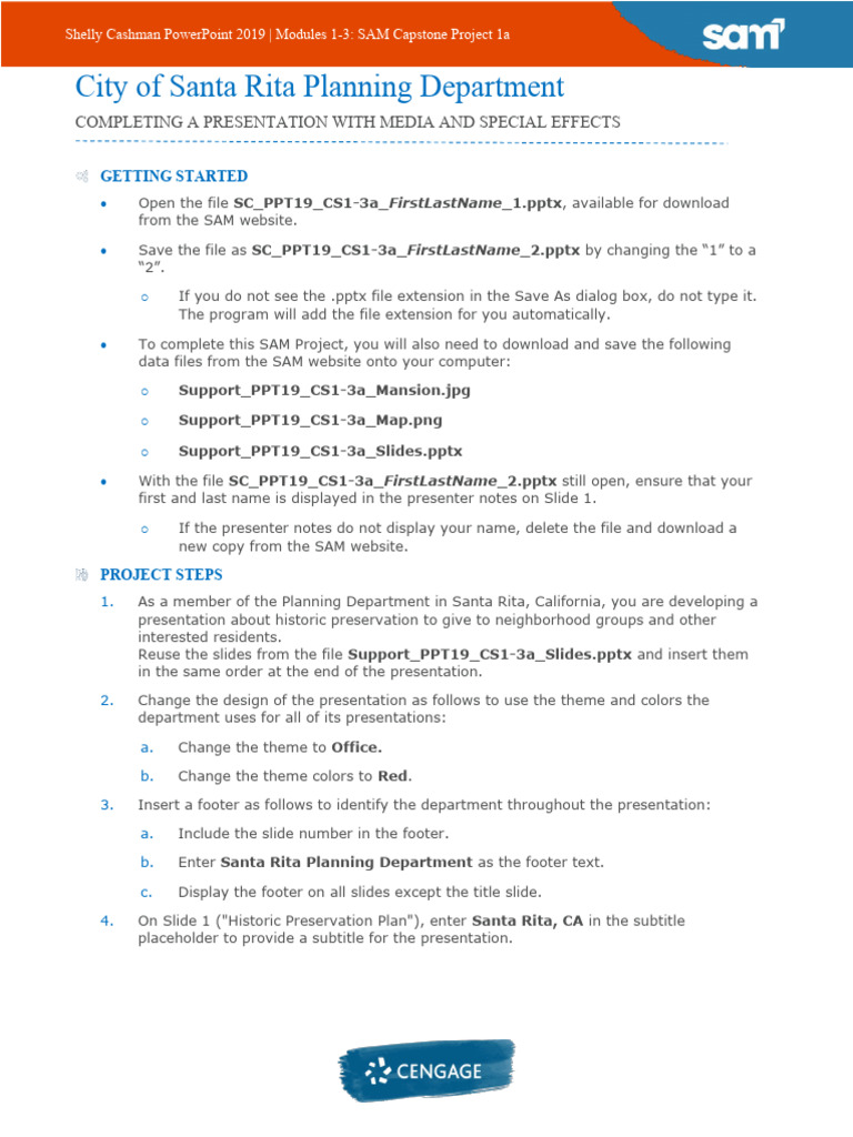 Instructions SC PPT19 CS1-3a | PDF | Computer File | Microsoft Power Point