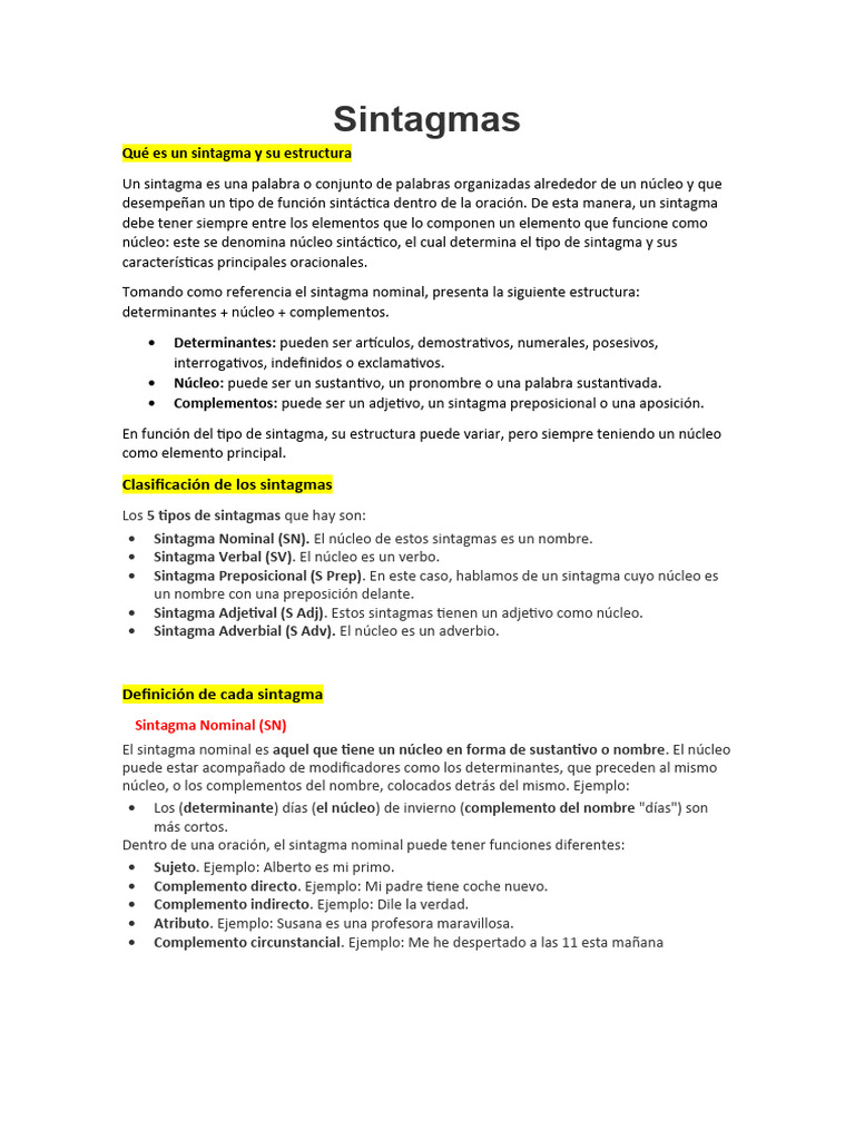 Sintagmas | PDF | Adverbio | Adjetivo