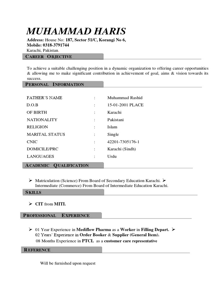 Muhammad Haris CV | PDF | Business