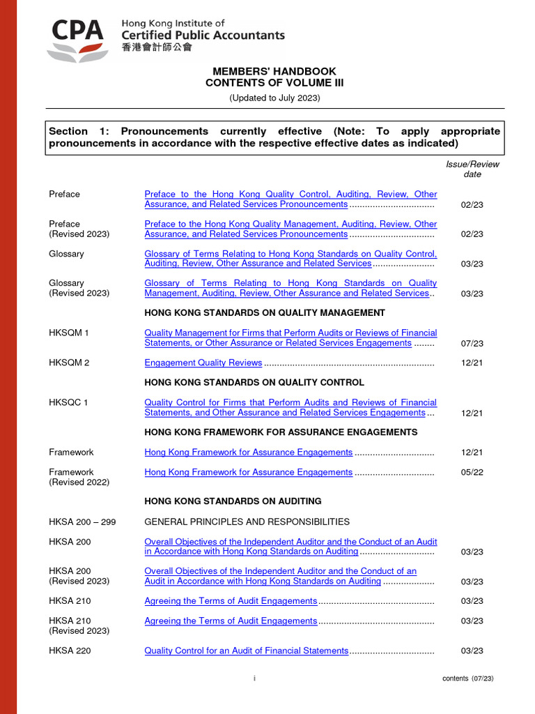 Contentpage Volume3 | PDF | Audit | Financial Audit