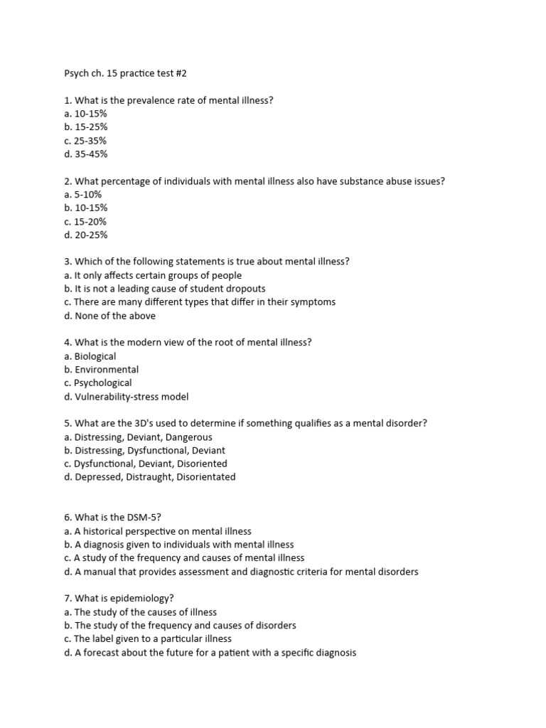 Psych CH | PDF | Mental Disorder | Anxiety Disorder