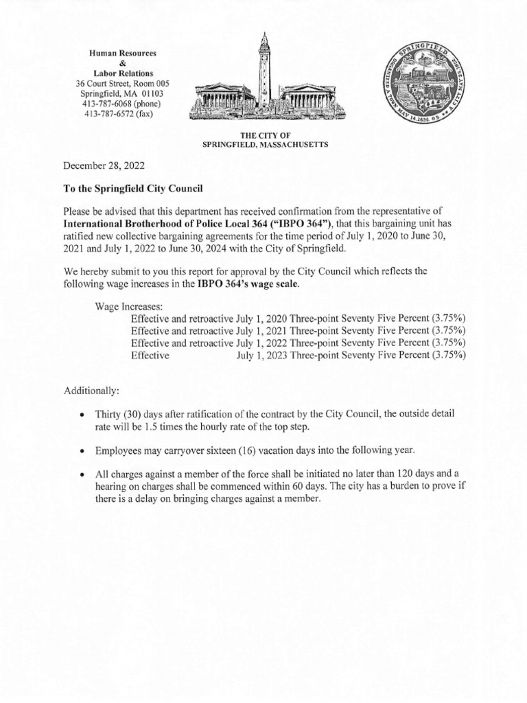 Mahoney Letter To Council On IBPO 2020-2024 Contract | PDF