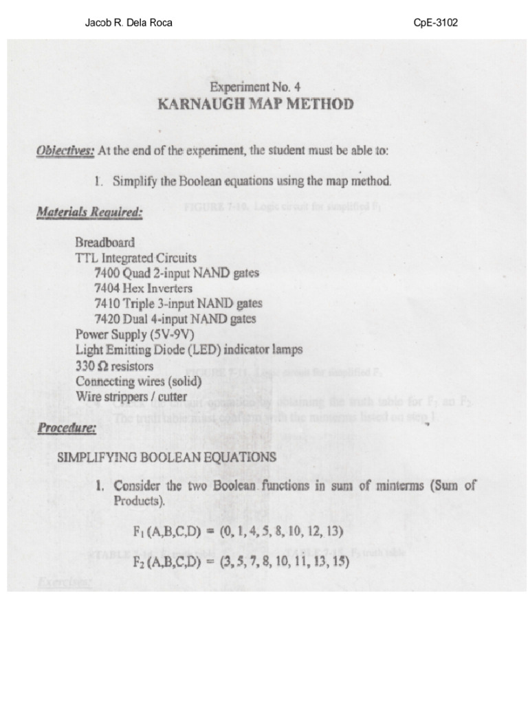 Logic Circuits Experiment 4 | PDF | Logic | Mathematical Logic