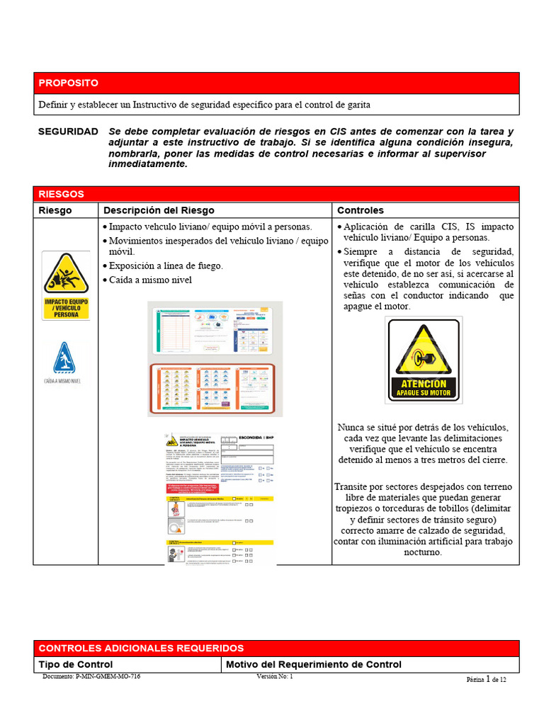 Instructivo de Seguridad para Garitas | PDF | Transporte