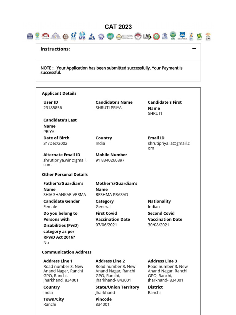 CAT Form | PDF | Qualifications | Vocational Education