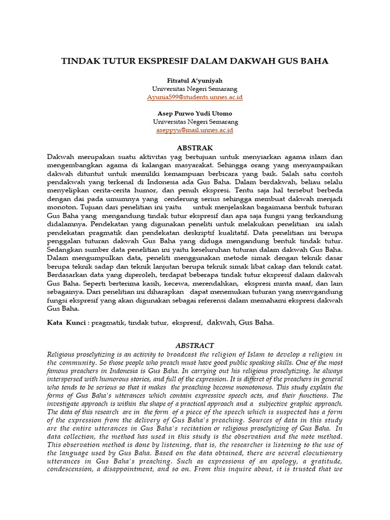 Ekspresi Dakwah Gus Baha | PDF