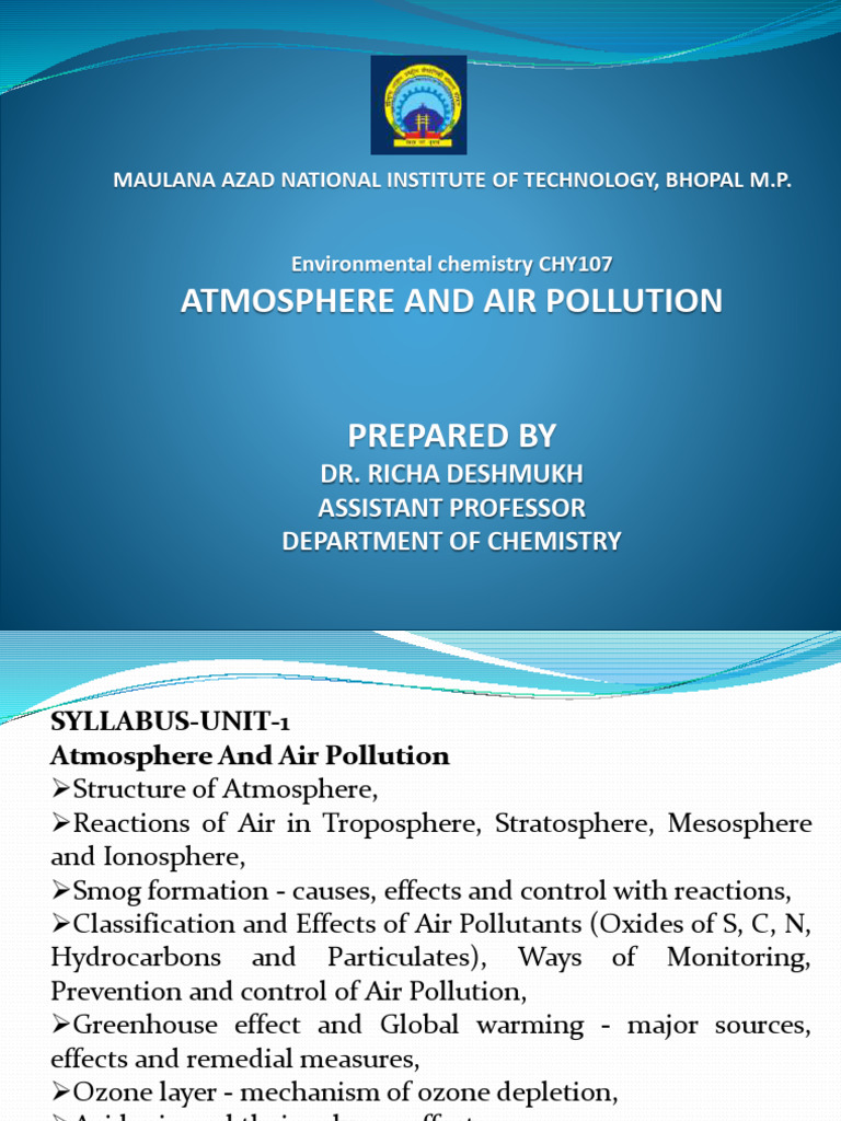 Unit-1 Atmosphere Part 1 | PDF | Ozone Depletion | Atmosphere Of Earth
