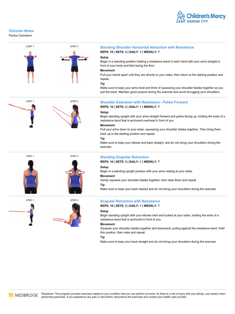 Pectus Carinatum Exercises | PDF | Musculoskeletal System | Human Anatomy
