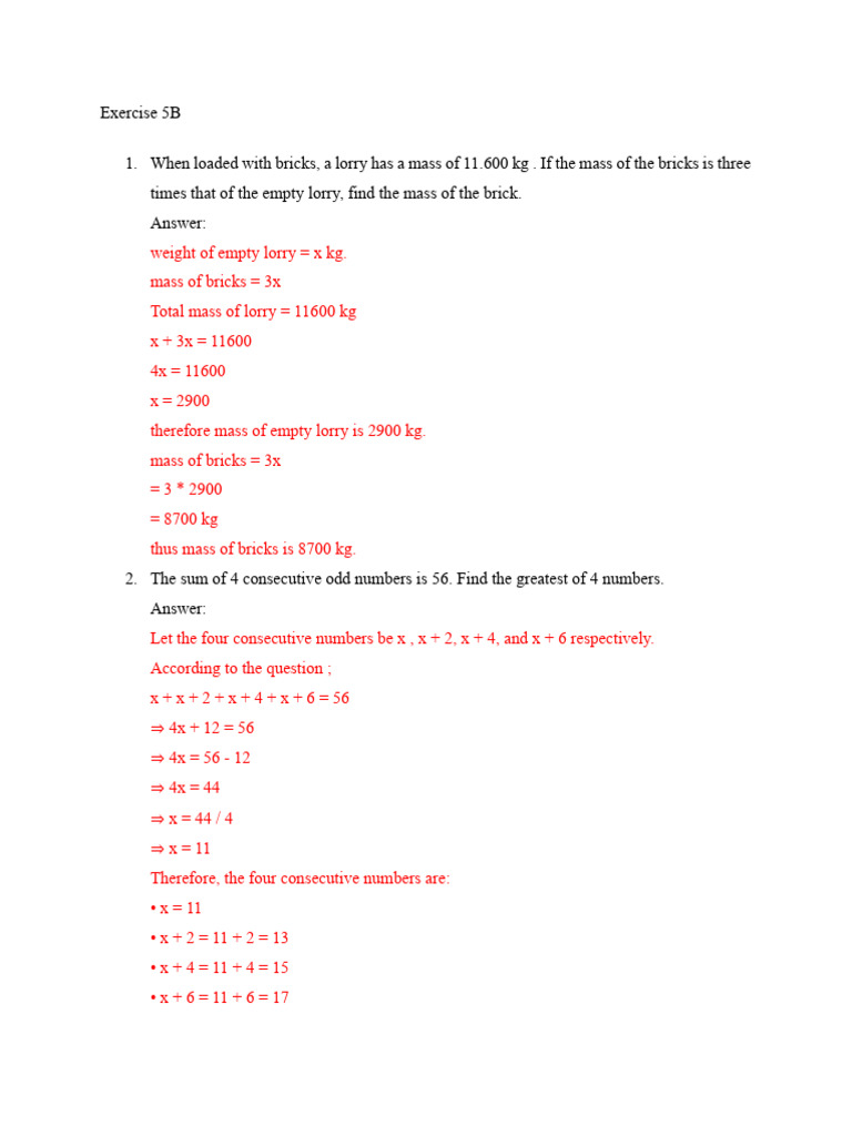 Max - Math Exercise 5B | PDF | Speed | Mathematics