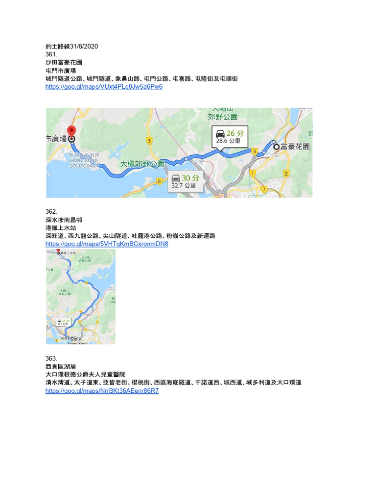 Taxi Route With Map | PDF