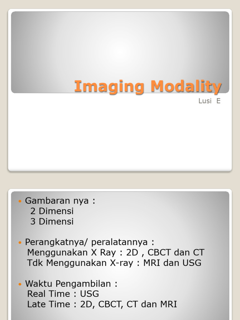 Imaging Modality | PDF