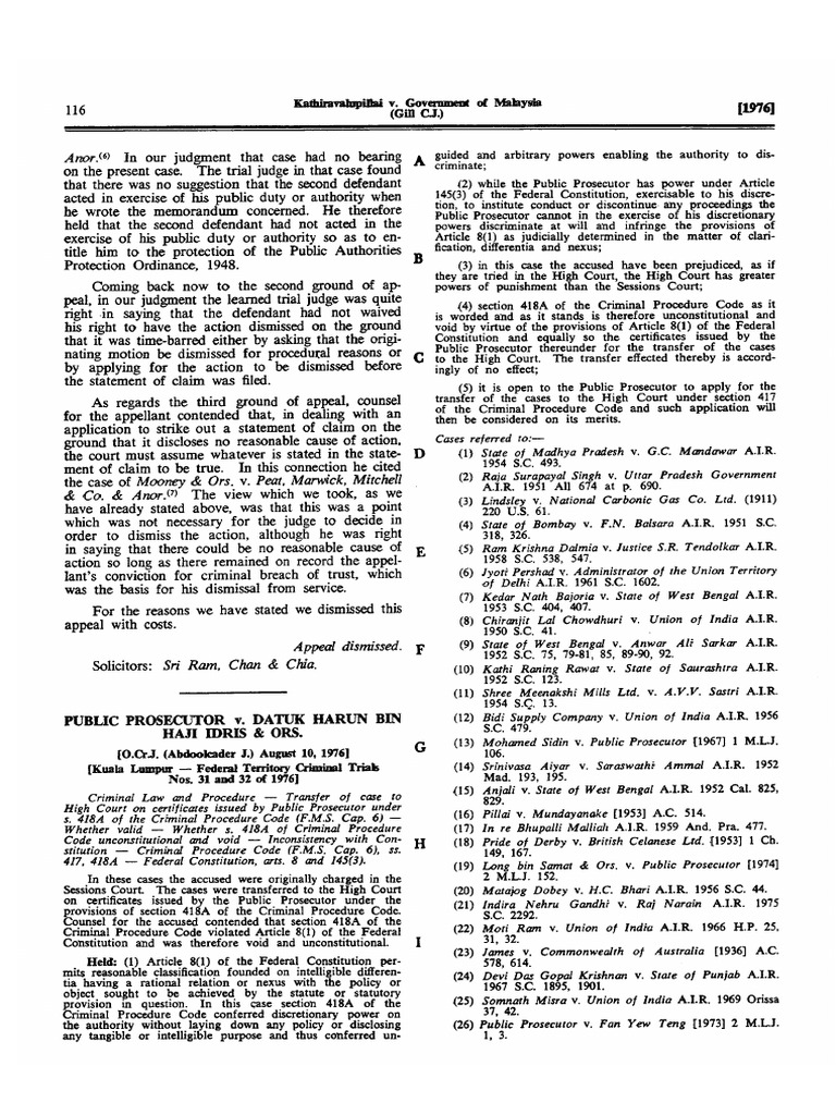 PUBLIC PROSECUTOR V DATUK HARUN BIN HAJI IDRIS & ORS | PDF