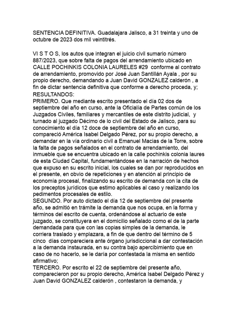 Copia de Sentenciaaaa1 | PDF | Sentencia (ley) | Demanda judicial