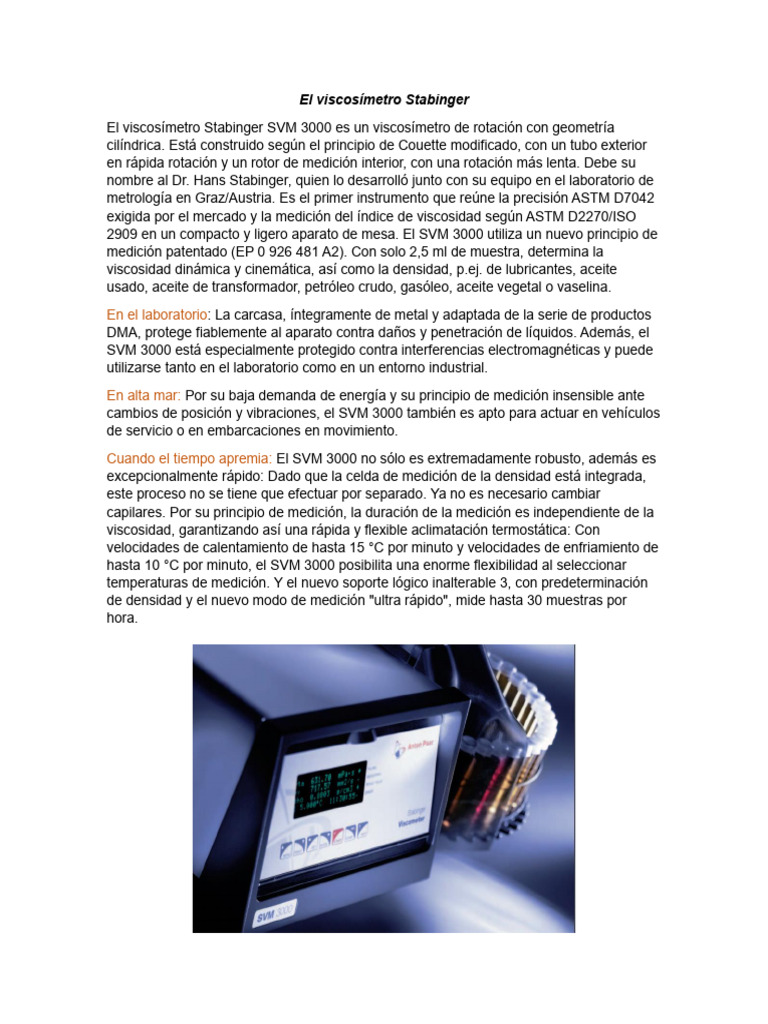 El Viscosímetro Stabinger | PDF