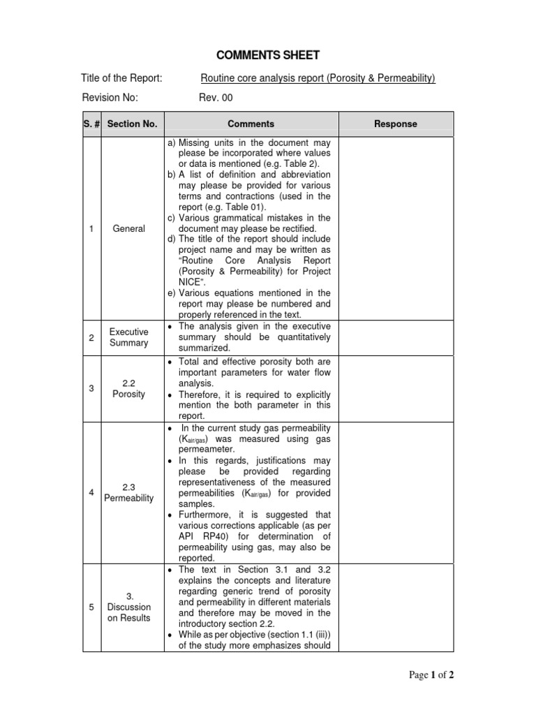 Rev 00 Porosity Permeability Report | PDF | Permeability (Earth ...