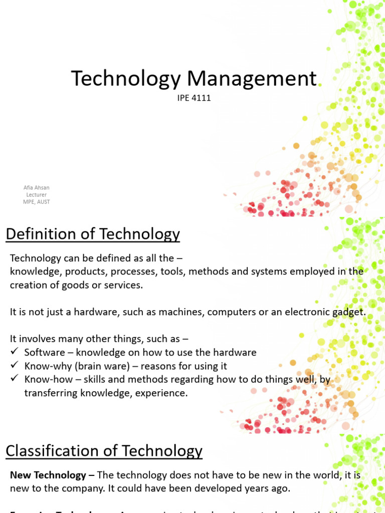 Technology Management | PDF | Research And Development | Innovation