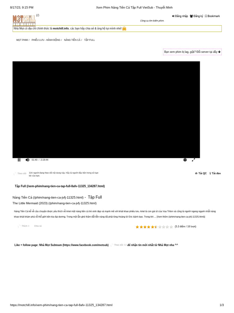 Xem Phim Nàng Tiên Cá Tập Full VietSub - Thuyết Minh | PDF