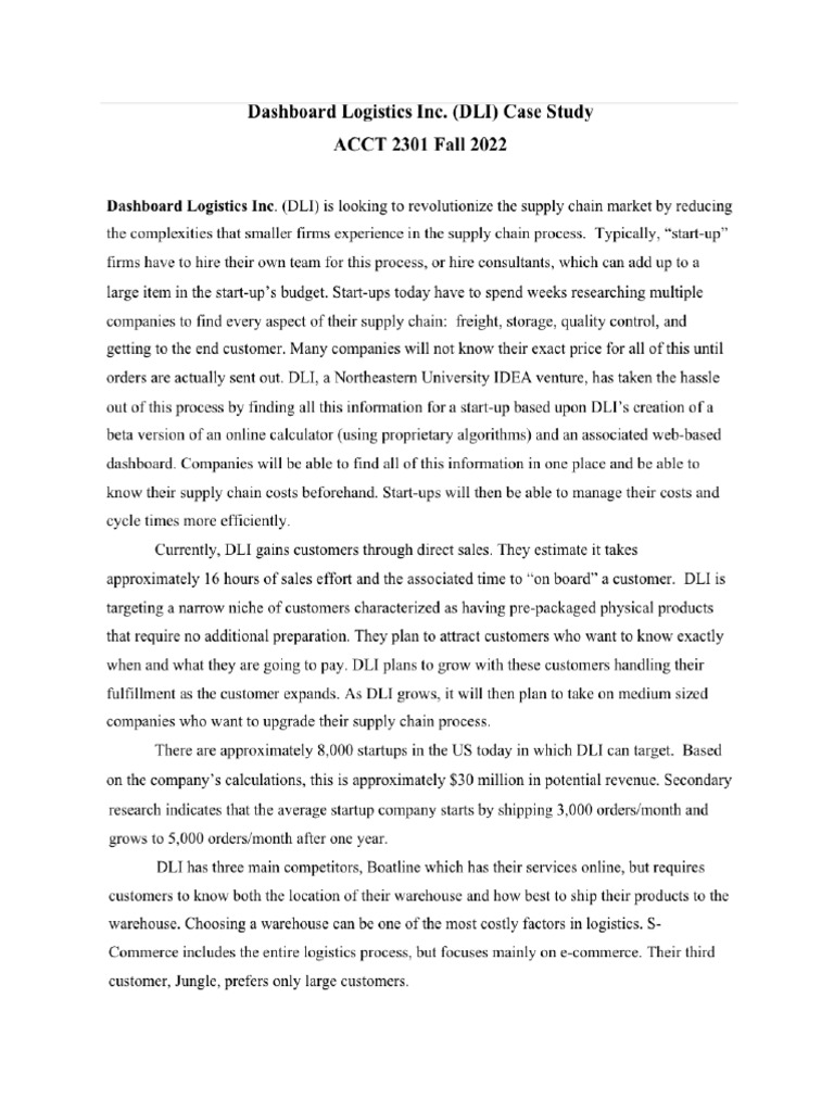 DLI Case Part 1 | PDF