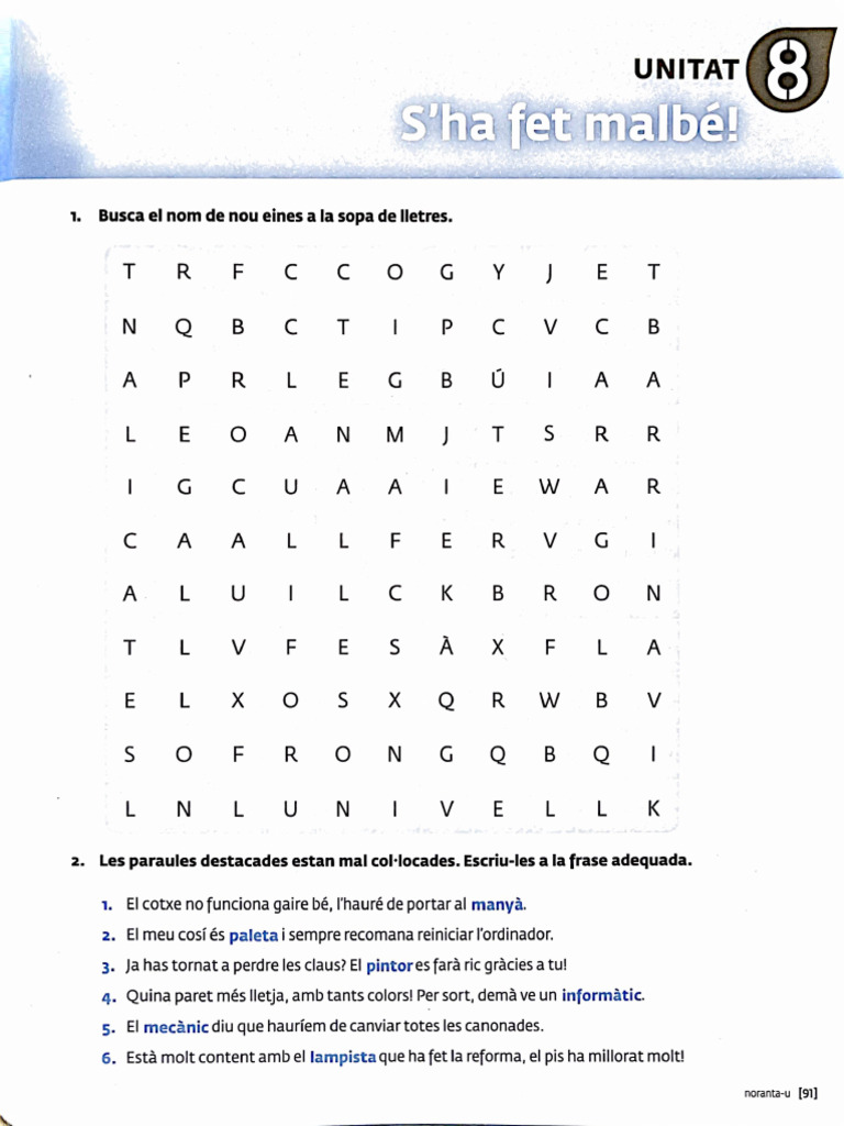 A Punt 3-B1-Unitat 8-Llibre Exercicis+solucionari | PDF