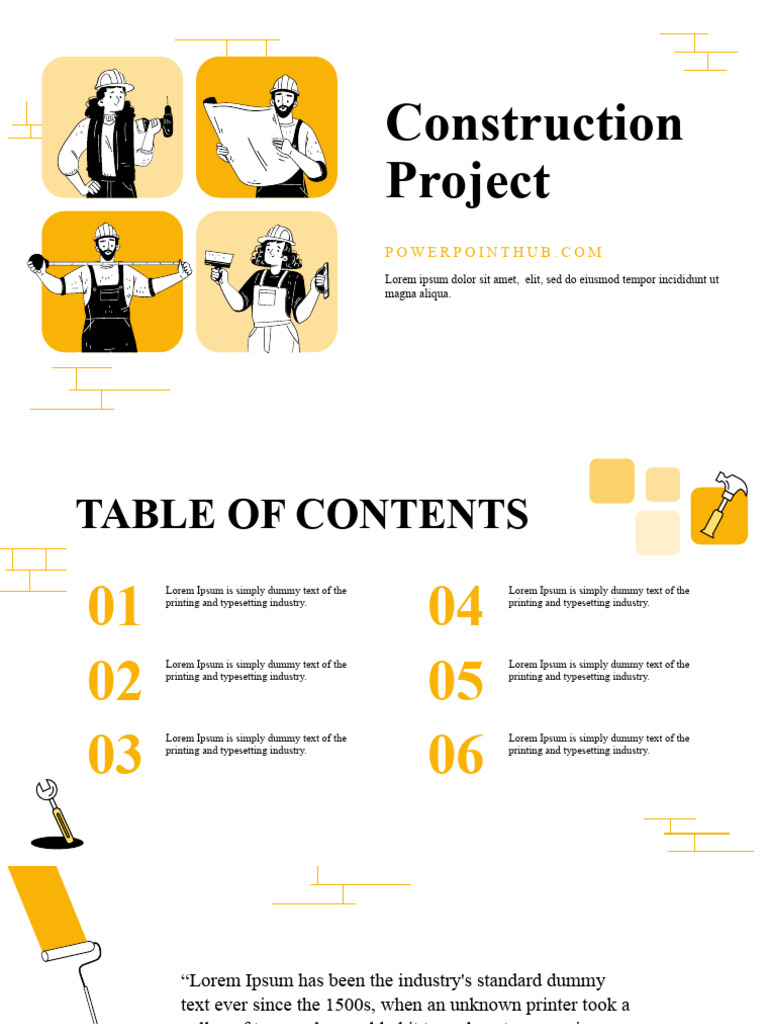 PowerPointHub-Construction Project-3Rwb42 | PDF | Graphic Design | Tullii